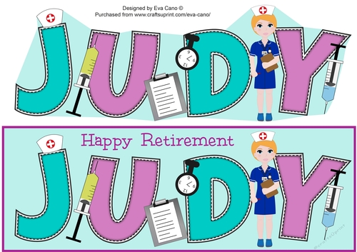 Cute Nurse JUDY retirement large dl - CUP1145399_750 | Craftsuprint