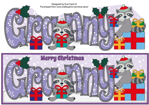 Christmas Rocky the Racoon with presents GRANNY large dl - CUP1174044 ...