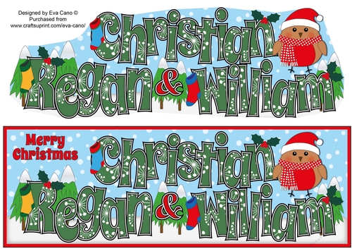 Christmas Plump Robin CHRISTIAN, REGAN & WILLIAM large dl - CUP1174202 ...