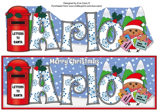 Christmas Plump Robin with letters to Santa ARLO large dl - CUP1174530 ...