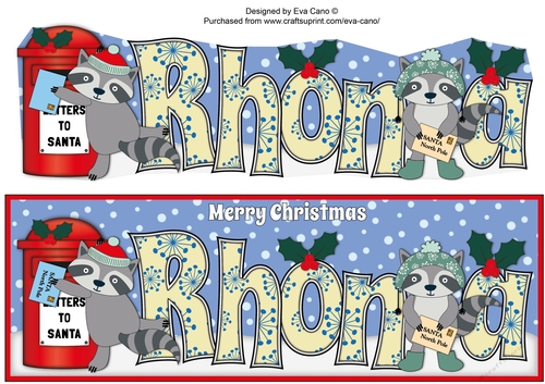 Christmas Rocky the Racoon with letters to Santa RHONA large dl ...