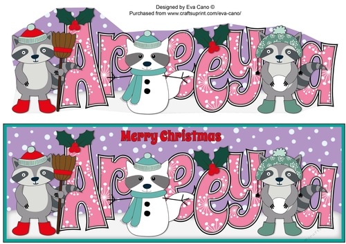 Christmas Rocky the Racoon with Snowracoon AREEYA large dl - CUP1184435 ...