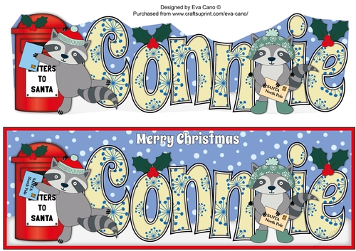 Christmas Rocky the Racoon with letters to Santa CONNIE large dl ...