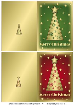 Snowflakes Christmas Trees Notelets 1 - CUP122586_750 | Craftsuprint