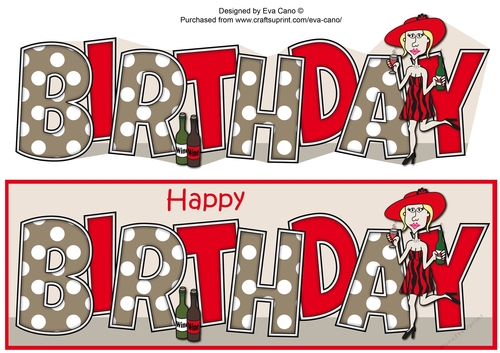 Patsy celebrating BIRTHDAY large dl - CUP1226490_750 | Craftsuprint