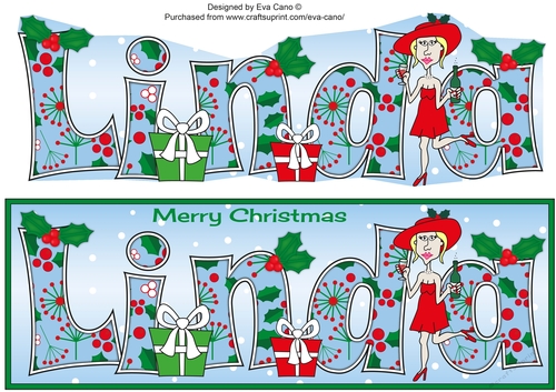 Patsy celebrating Christmas LINDA large dl - CUP1227059_750 | Craftsuprint