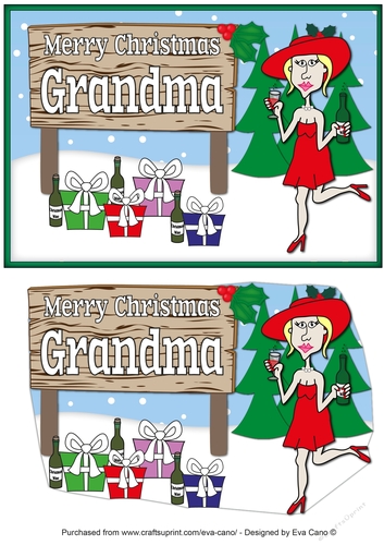 Patsy celebrating Christmas GRANDMA a5 - CUP1227598_750 | Craftsuprint