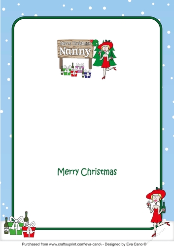 Patsy celebrating Christmas NANNY a5 insert - CUP1227607_750 | Craftsuprint