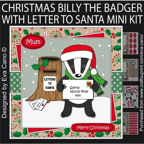 Christmas Billy the Badger with letter to Santa mini kit - CUP1228478 ...