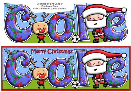 Jolly Santa playing Football COLE large dl - CUP1240800_750 | Craftsuprint