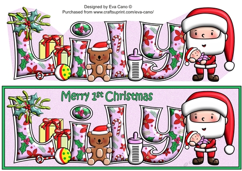 Jolly Santa First Christmas LILY large dl - CUP1241713_750 | Craftsuprint