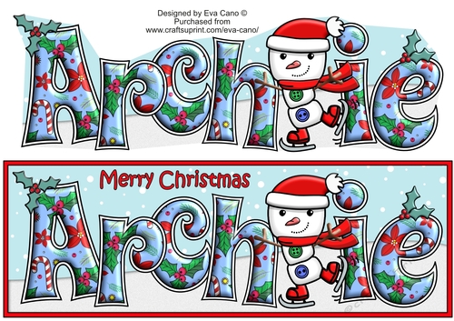 Jolly Snowman Skating ARCHIE large dl - CUP1245030_750 | Craftsuprint