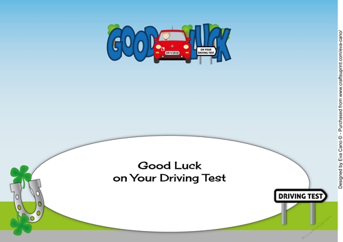 Good Luck Driving Test large dl insert - CUP1246172_750 | Craftsuprint