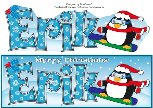 Christmas Fat Penguin Snowboarding ERIK large dl - CUP1248315_750 ...