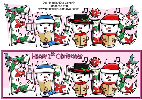 Jolly Snowmen Christmas Carolling 1st Xmas EVIE large dl - CUP1255632 ...
