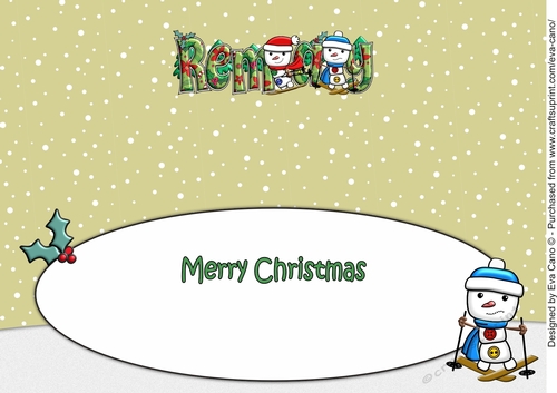 Jolly Snowman and Friend Skiing REMAY large dl insert - CUP1259584_750 ...