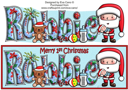 Jolly Santa First Christmas ROBBIE large dl - CUP1260440_750 | Craftsuprint