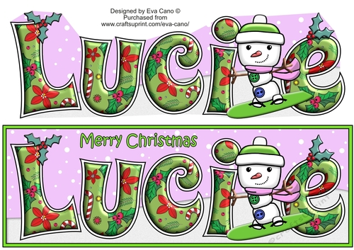 Jolly Snowman Snowboarding LUCIE large dl - CUP1261151_750 | Craftsuprint