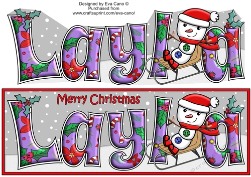 Jolly Snowman on Sledge LAYLA large dl - CUP1261153_750 | Craftsuprint
