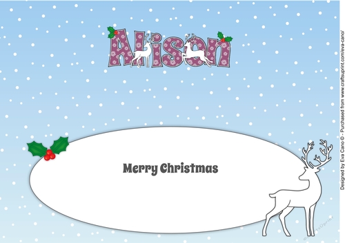 Christmas Reindeers ALISON large dl insert - CUP1266972_750 | Craftsuprint