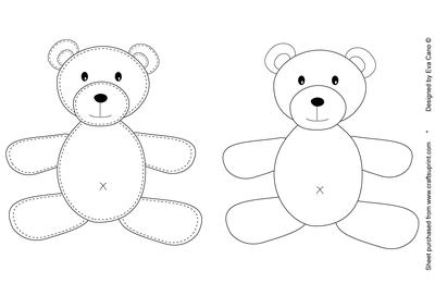 Teddy Digital Stamp - CUP126905_750 | Craftsuprint