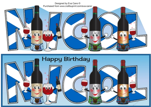 Funny Scottish Red Wine NICOL large dl - CUP1271707_750 | Craftsuprint
