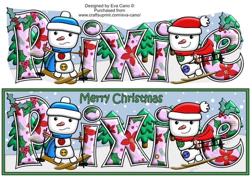 Jolly Snowman and Friend Skiing PIXIE large dl - CUP1344626_750 ...