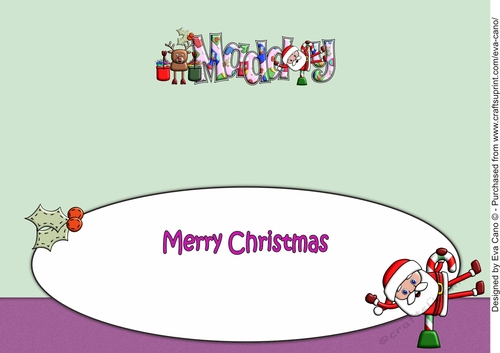 Smiley Santa and Rudolf keeping fit MADDY large dl insert - CUP1345127 ...