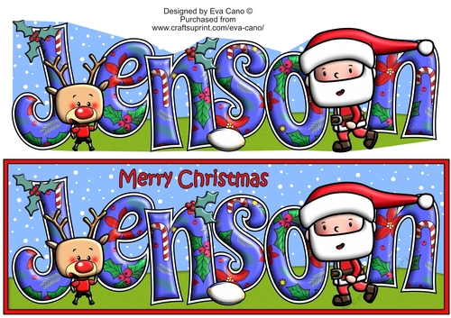 Jolly Santa playing rugby JENSON large dl - CUP1345683_750 | Craftsuprint