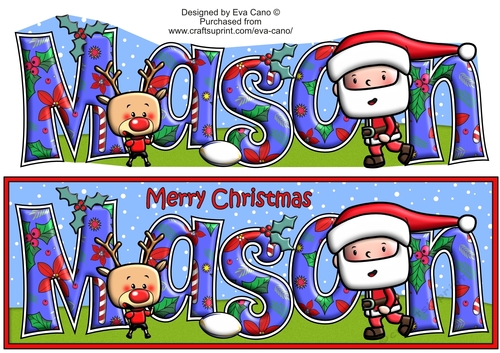 Jolly Santa playing rugby MASON large dl - CUP1345686_750 | Craftsuprint
