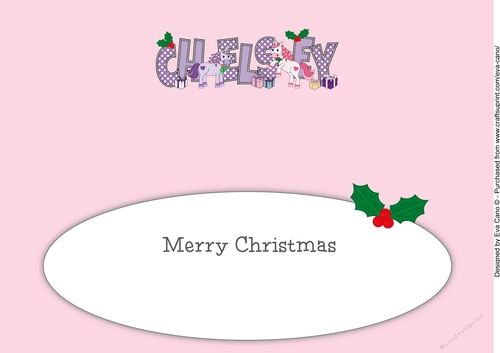 Christmas Unicorns CHELSEY large dl insert - CUP1351725_750 | Craftsuprint