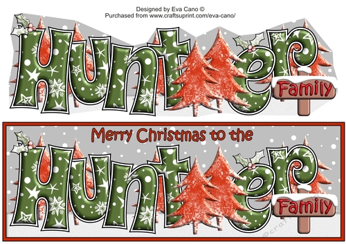 Christmas Forest HUNTER Family large dl - CUP1352880_750 | Craftsuprint