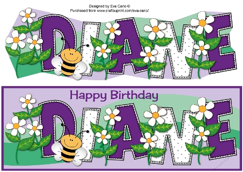 Flowers and Bees DIANE large dl - CUP1375638_750 | Craftsuprint