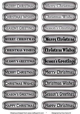Christmas Tags in Silver (horizontal) - CUP142945_750 | Craftsuprint