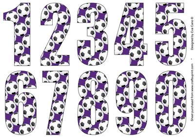 Big Numbers with Football Pattern (deep Purple) - CUP144641_750 ...