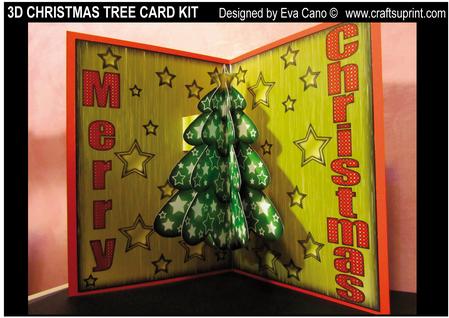 3D Christmas Tree Card Kit - CUP145767_750 | Craftsuprint