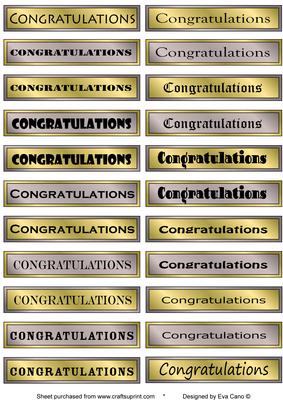 Congratulations Tags in Silver and Gold (horizontal) - CUP151095_750 ...