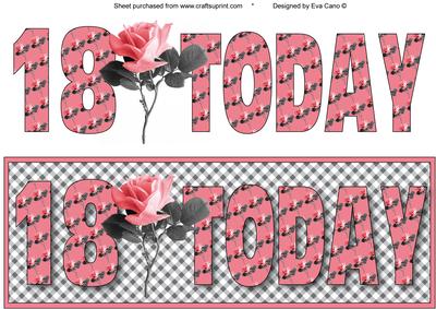 18 Today with Pink Rose Large Dl 2 - CUP161135_750 | Craftsuprint