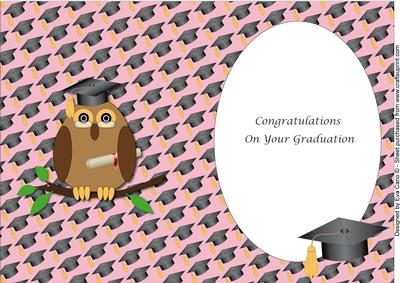 Graduation Owl Insert (pink) - CUP169081_750 | Craftsuprint