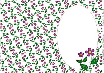 Bright Purple Flowers Insert 2 (white) - CUP172504_750 | Craftsuprint