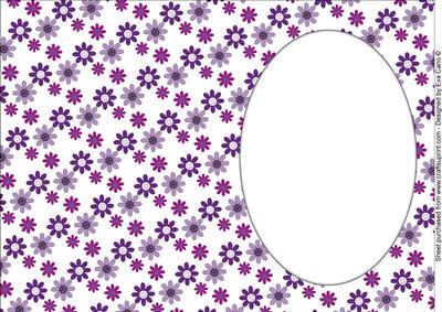 Purple Flowers Insert (white) - CUP179217_750 | Craftsuprint