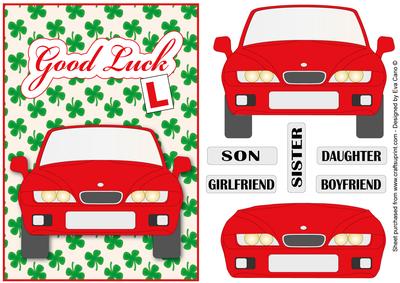 Good Luck Driving Test (red) - CUP226131_750 | Craftsuprint