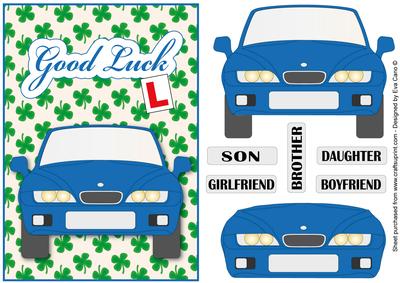 Good Luck Driving Test (blue) - CUP226137_750 | Craftsuprint
