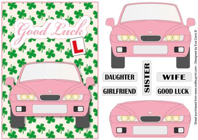 Good Luck Driving Test (pink) - CUP226139_750 | Craftsuprint