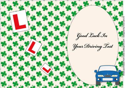 Good Luck Driving Test Insert (blue) - CUP226170_750 | Craftsuprint
