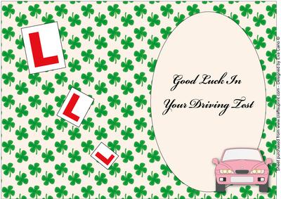 Good Luck Driving Test Insert (pink) - CUP226177_750 | Craftsuprint