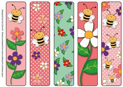 Flowers and Bees Bookmarks 2 - CUP531955_750 | Craftsuprint