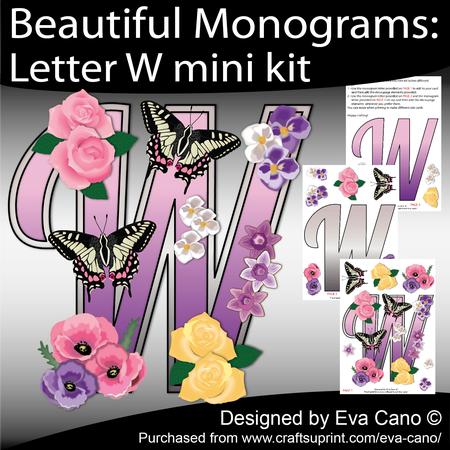 Beautiful Monograms: Letter W Mini Kit - CUP554803_750 | Craftsuprint