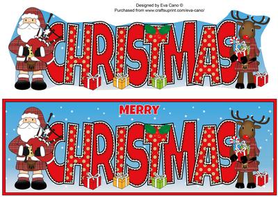 Scottish Santa & Rudolf Christmas Large Dl 2 - CUP565493_750 | Craftsuprint