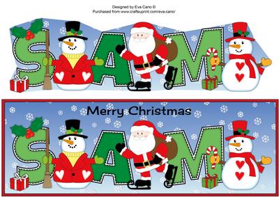 Santa & Snowmen Sam Large Dl - CUP573593_750 | Craftsuprint